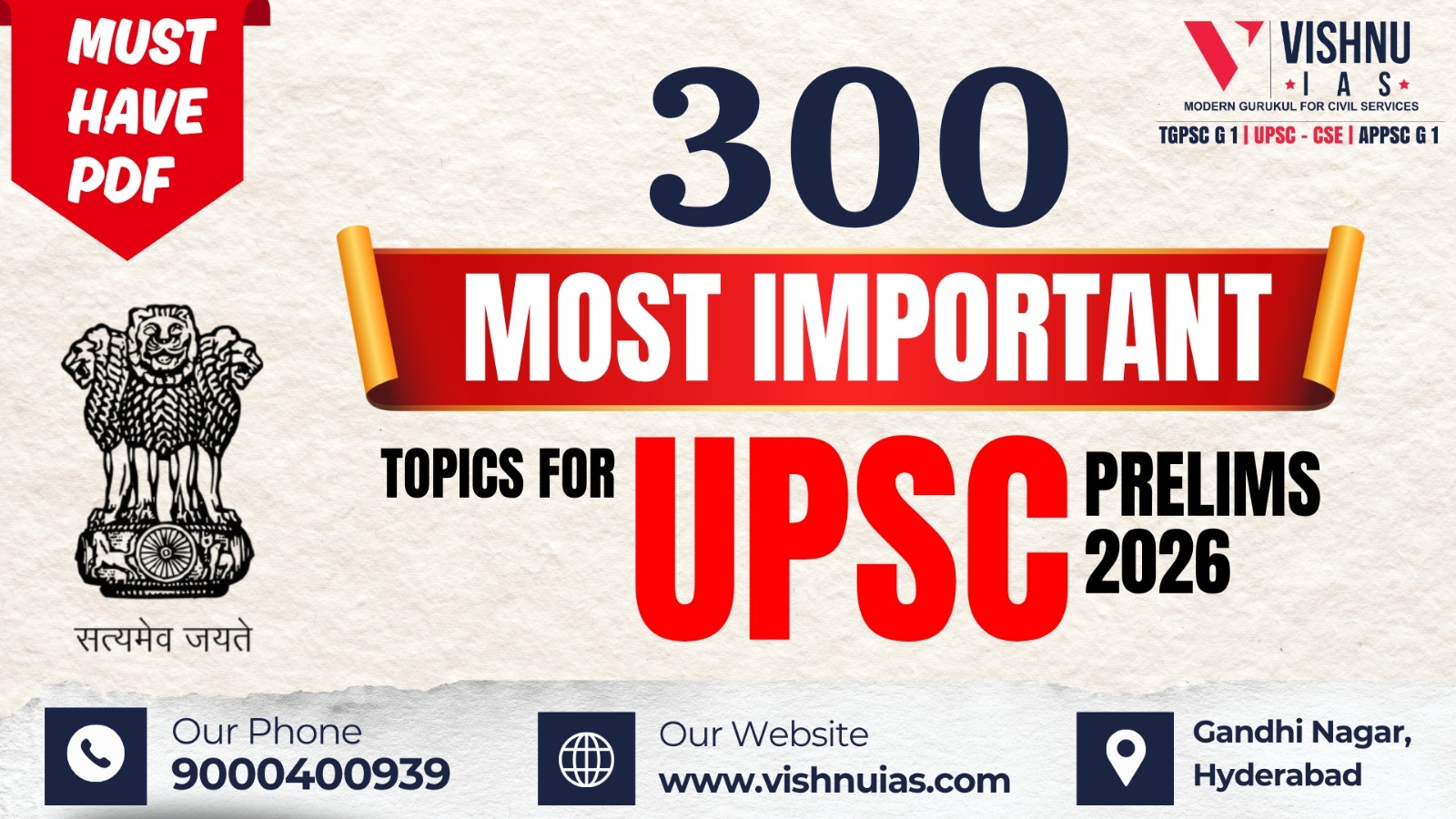 300 Most Important Topics for UPSC Prelims 2026 | Must-Have PDF for IAS ...